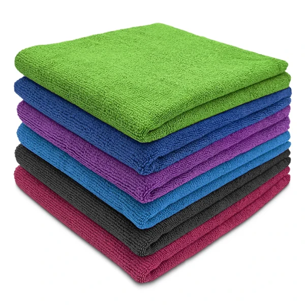 Premium Microfiber Light Blue Towels - 12"x12" - Bloom Linen