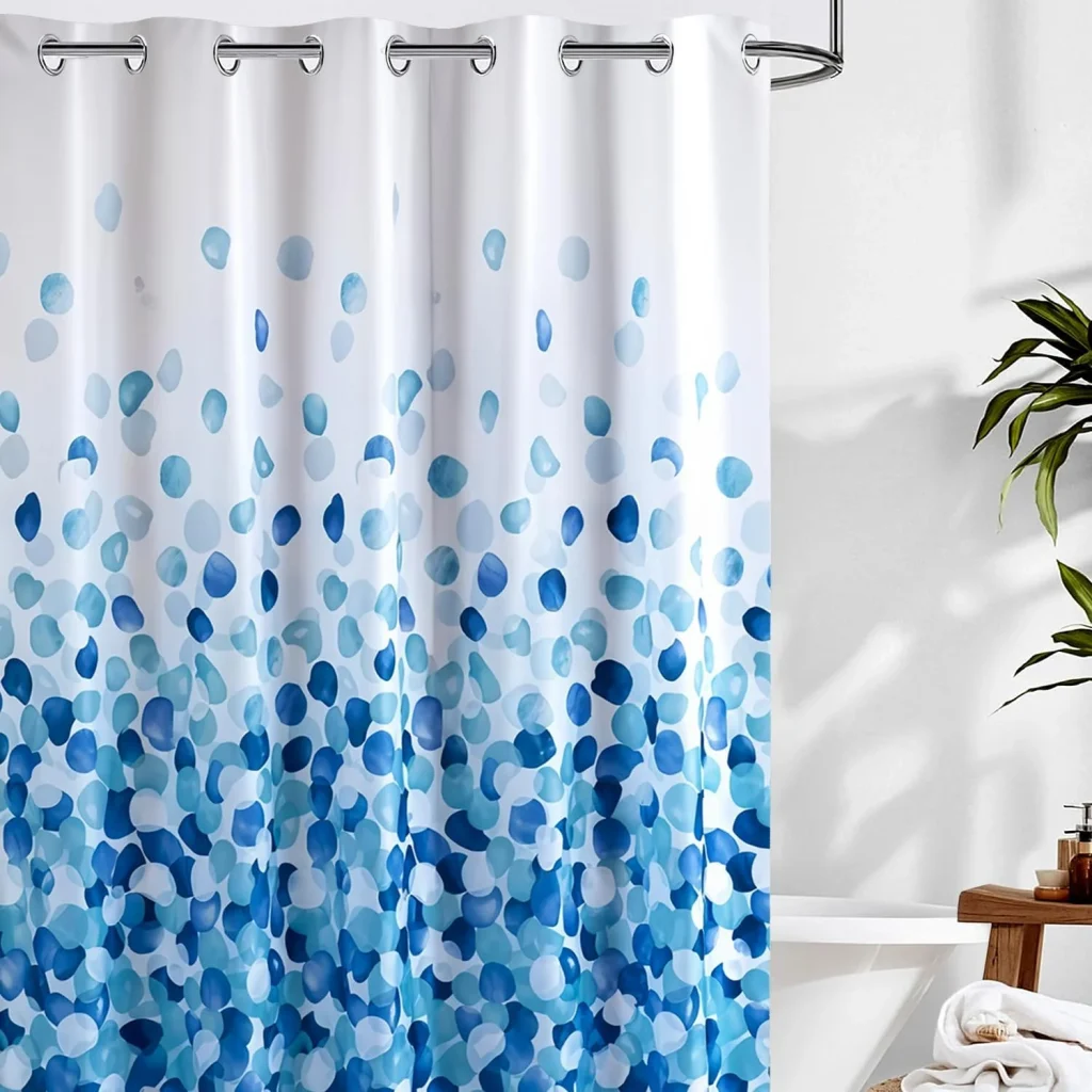 Premium Hookless Petals Design Shower Curtain