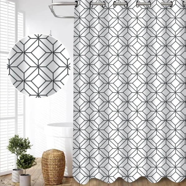 Premium Hookless Petals Design Shower Curtain