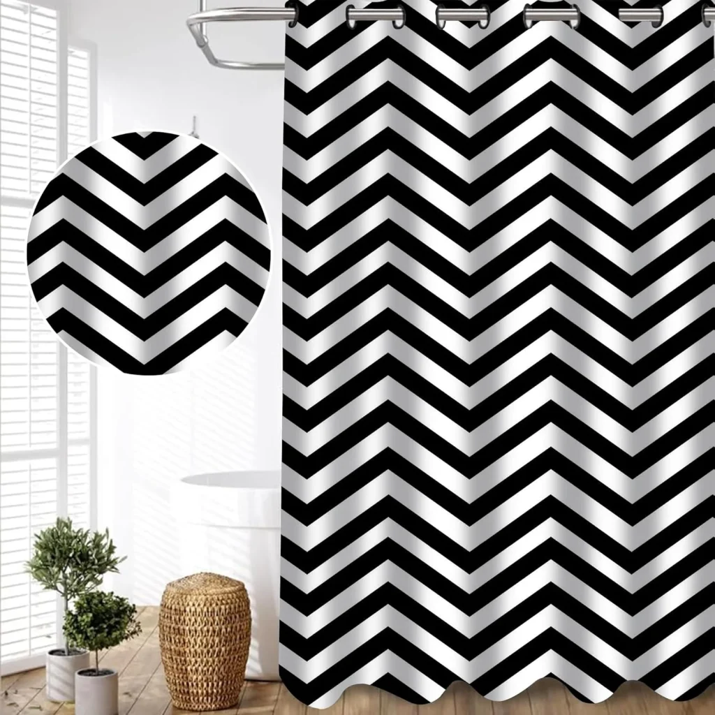 Premium Hookless Wave Shower Curtain 72x72